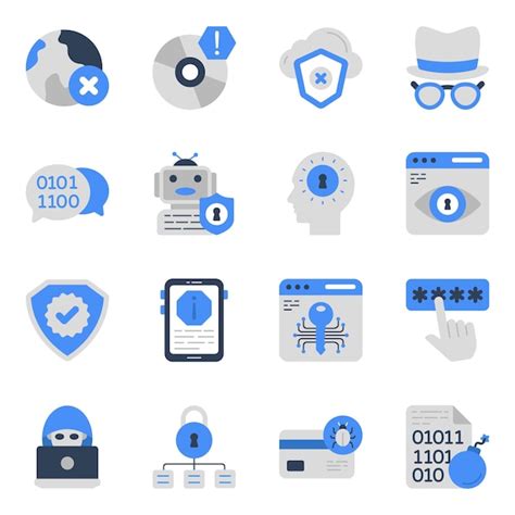 Premium Vector Set Of Security And Encryption Flat Icons