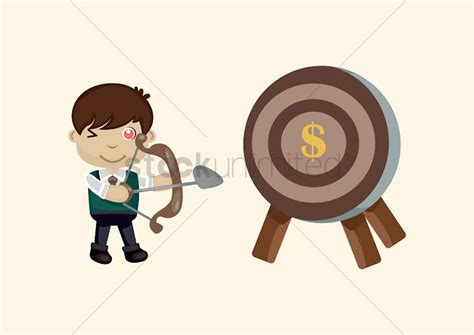 Free Businessman Locking Money Target With Bow And Arrow Nohatcc
