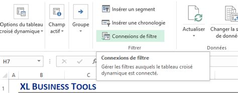 Voir les filtres appliqués sur un TCD XL Business Tools