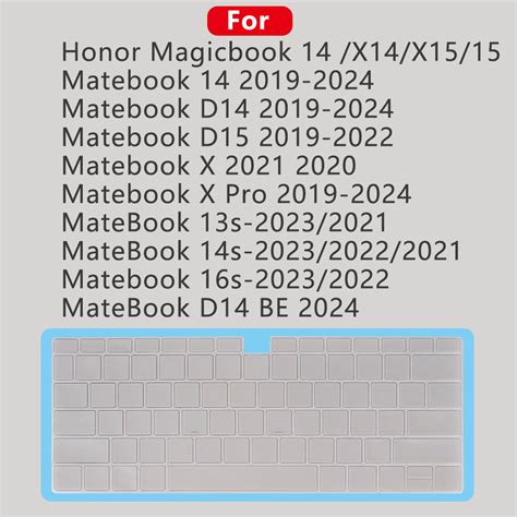 Black Crystal Ultra Thin Tpu Keyboard Cover Protector For Huawei Matebook D D D Be