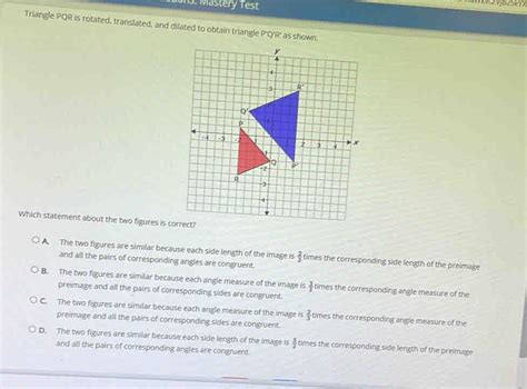 Solved Mons Mastery Test Triangle Pqr Is Rotated Translated And