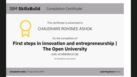 Certificate From Ibm Skill Build Ibm Certificate Rohinee Chaudhari