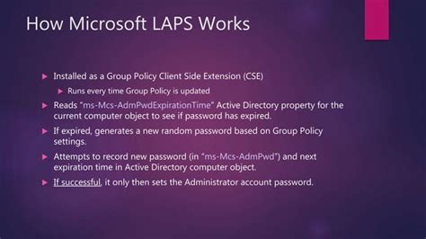 Microsoft Laps Local Administrator Password Solution Pptx