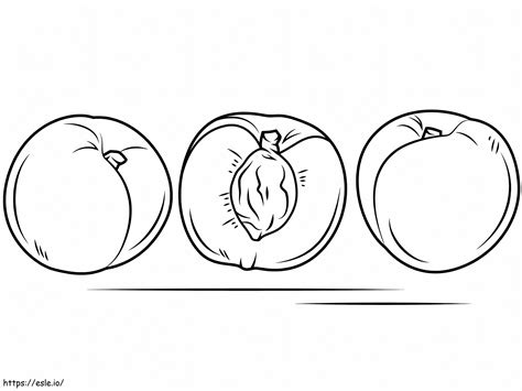 Peaches Fruit Coloring Page