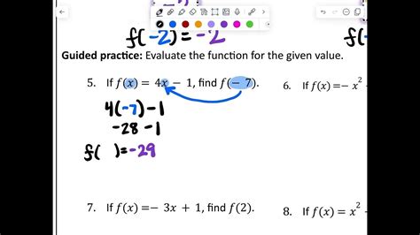 Evaluating Functions Algebraically When The Input Is A Number Youtube