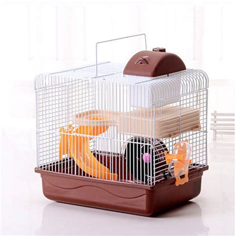 Cusca Pentru Hamsteri Cu Casa Tunel Si Scari Mmgoqqt 28 X 21 X 31 Cm Plastic Maro Emag Ro