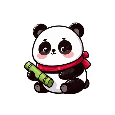 귀여운 아기 판다 캐릭터 Ai 생성된 이미지 프리미엄 벡터