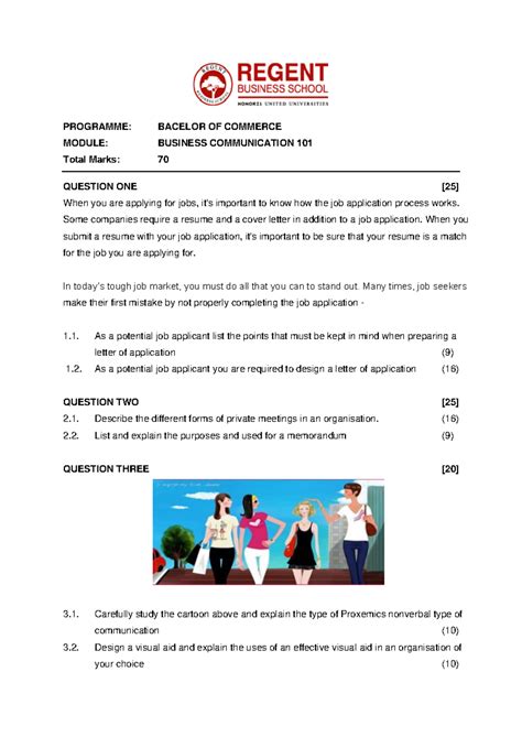 Bcomg Business Communication 101 Assignment Programme Bacelor Of