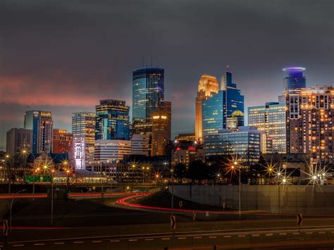 Minneapolis Skyline Print 5th Avenue Minnesota Wall Art Etsy