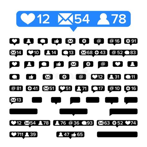 Notifications Icons Template Vector Bubble Notification Icon Set For Following Websitesblog