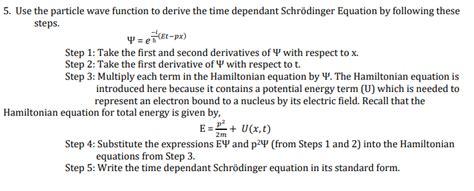 Solved Use The Particle Wave Function To Derive The Time Chegg