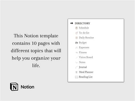Minimalist Notion Template Etsy