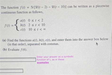 solved the function f t 5t[थ t−2 −u t−10 ] can be written