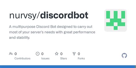 Github Nurvsydiscordbot A Multipurpose Discord Bot Designed To