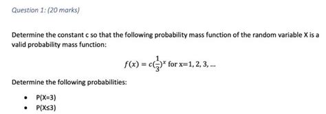 Solved Determine The Constant C So That The Following Chegg