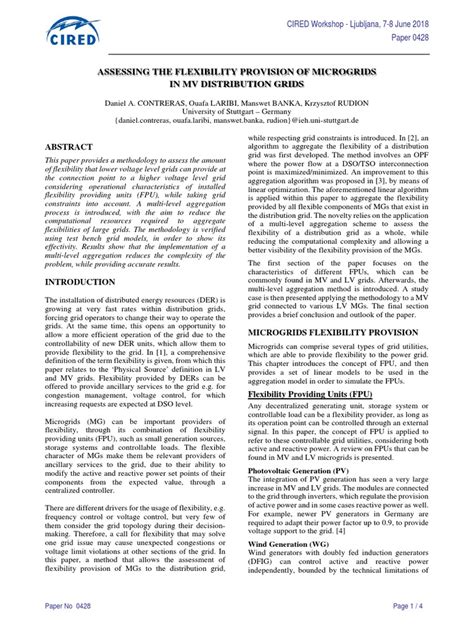 Cired Assessing The Flexibility Provision Of Microgrids In Mv Distribution Grids Pdf
