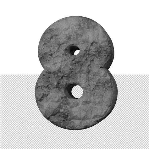 Premium Psd Number 8 Stone Text Effect 3d Render