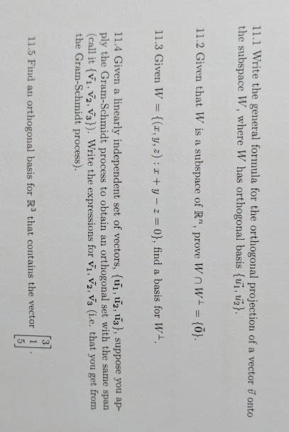 Solved 11 1 Write The General Formula For The Orthogonal