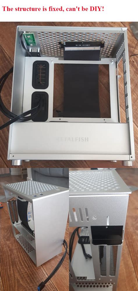 all aluminum diy itx computer case side open gaming desktop cases with 1x120mm led cooling fan