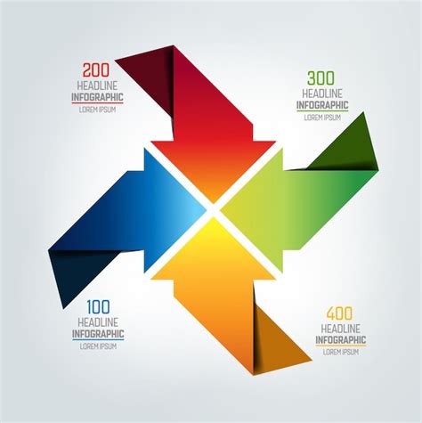 Premium Vector Four Arrows Infographic Chart Scheme Diagram
