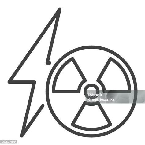 Lightning And Radiation Vector Symbol Linear Icon Or Symbol Stock Illustration Download Image