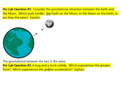 Solved Pre Lab Question 1 Consider The Gravitational At