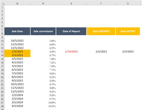 excel select a date that is in between 2 dates stack overflow