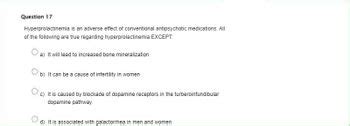 Answered Hyperprolactinemia Is An Adverse Effect Of Conventional Antipsychotic Medications All