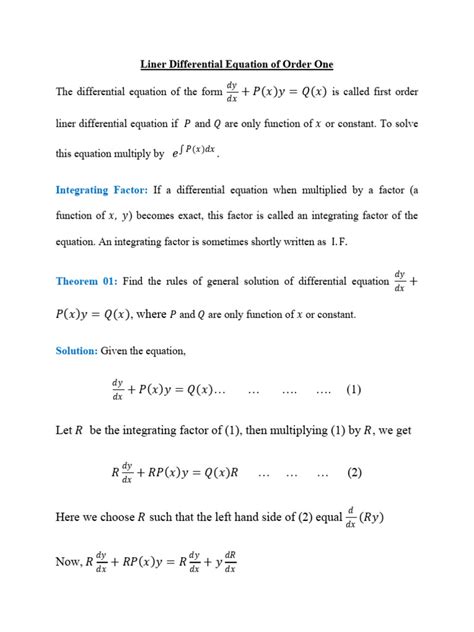 Lecture 4 And 5 Linear Pdf Mathematical Objects Equations