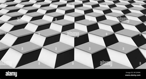 Geometric 3d Render Background Modern Cube Pattern Decorative Wallpaper In White Grey And