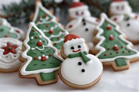 Christmas Sugar Cookies With Royal Icing Decoration Featuring Christmas