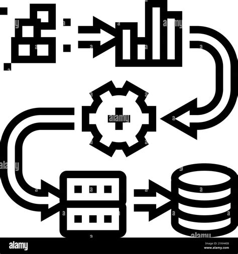 pipeline big data line icon vector illustration stock vector image