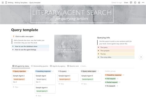 I Made A Notion Template For Querying Writers Anne Kopas