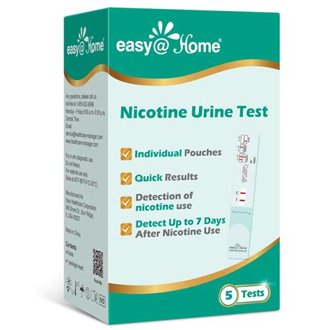 Easy Home 5 Pack Nicotine Urine Test To Detect Cotinine Metabolite
