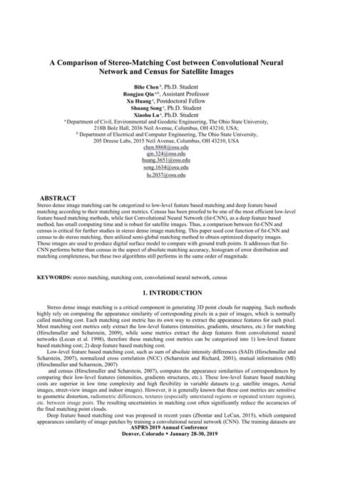 Pdf A Comparison Of Stereo Matching Cost Between Convolutional Neural Network And Census For