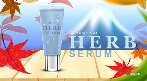 럭셔리 코스메틱 보틀 패키지 스킨 케어 크림 뷰티 화장품 포스터 후지산과 단풍잎을 나무 바닥 배경에 일본의 가을 시즌 0명에 대한 스톡 벡터 아트 및 기타 이미지 Istock