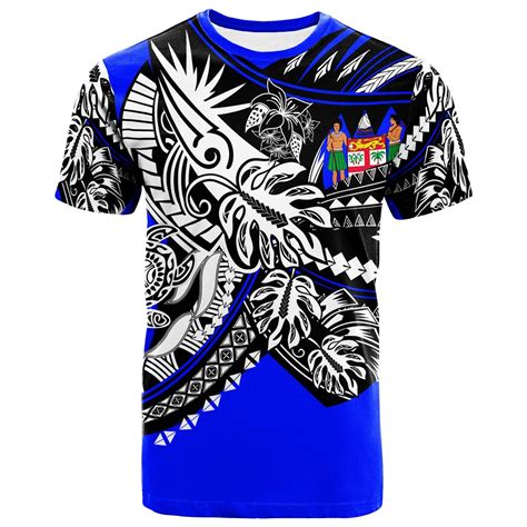 Polynesian Pride Fiji T Shirt Tribal Jungle Blue Pattern Shop