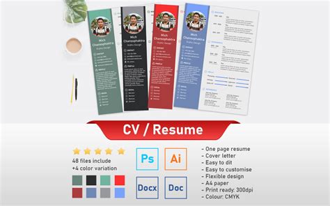 Professional CV Resume Photoshop Template TemplateMonster