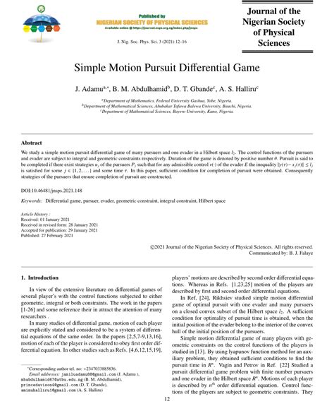 Pdf Simple Motion Pursuit Differential Game