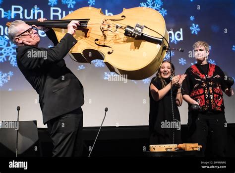 Bfi Southbank London Uk 18 December 2023 Mark Kermode Playing Bass