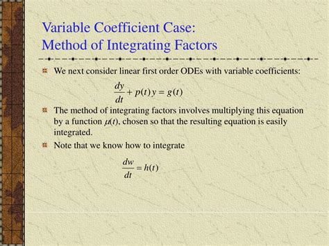 ppt ch 2 1 linear equations method of integrating factors