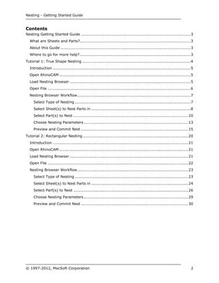 Rhino Cam Nesting Gettingstartedguide PDF Computing Technology Computing