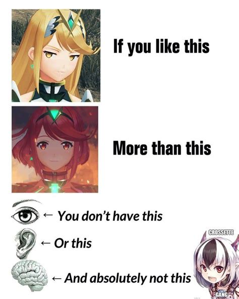 Pyra Mythra Meme Crossette Made This I M Just The Messenger Xenoblade Chronicles Try To