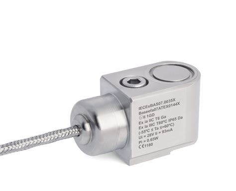 HS 100IS Intrinsically Safe Accelerometer Side Entry Braided Cable VIMS