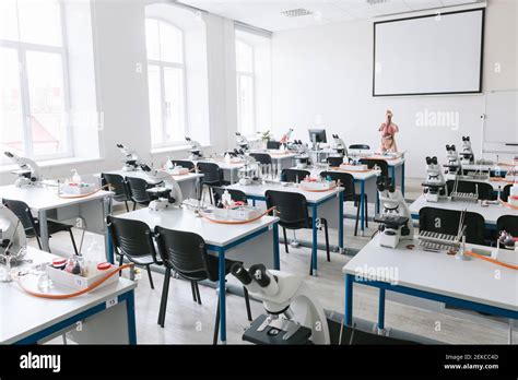 Interior Of A Science Lab Classroom Stock Photo Alamy