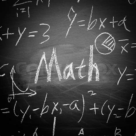 Math Text With Some Formulas On Chalkboard Stock Image Colourbox