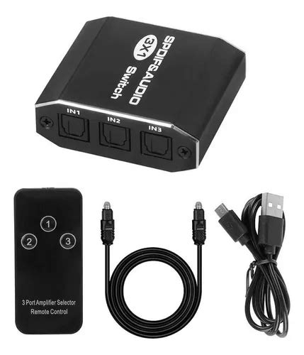 Spli De Áudio Óptico Digital Spdif Toslink Switcher 3 Em 1 S Frete Grátis