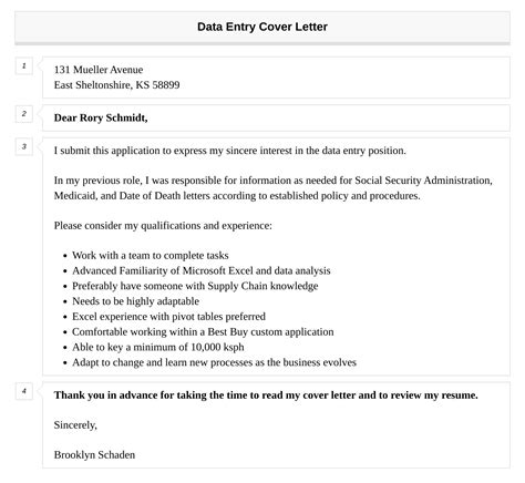 Data Entry Cover Letter Velvet Jobs