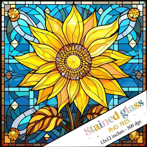 Sunflower Stained Glass Pattern Etsy