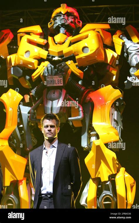 Hollywood Actor Josh Duhamel Poses On Stage Prior To Japan Premiere Of His Film Transformers